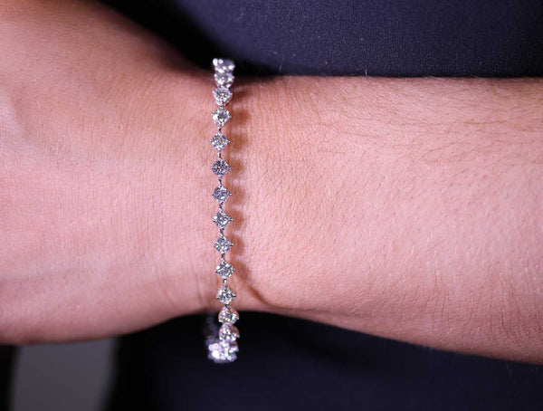 Round Brilliant Diamond Bracelet in 18K White Gold – www.igorman.com
